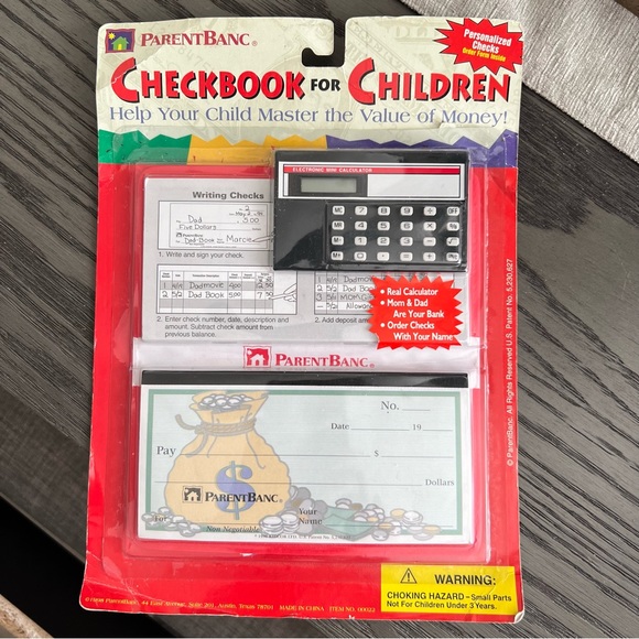 Toys | New Vintage Checkbook For Children W Calculator Parent Checks ...